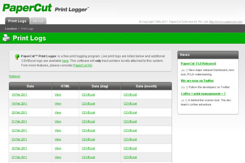 The Free PaperCut Print Logger Has Been Rejuvenated PaperCut