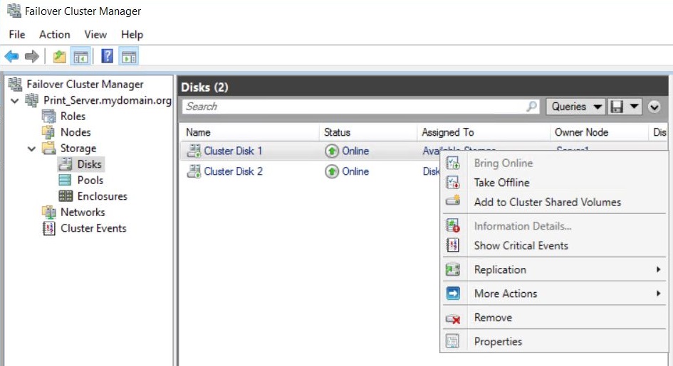 Microsoft Failover Cluster Manager MSFCM On Windows Server 2012 2016 