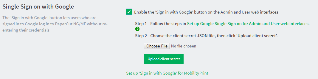 Synchronize user and group details with Google Cloud Directory | PaperCut