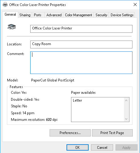 Updating Printer Location In PaperCut PaperCut