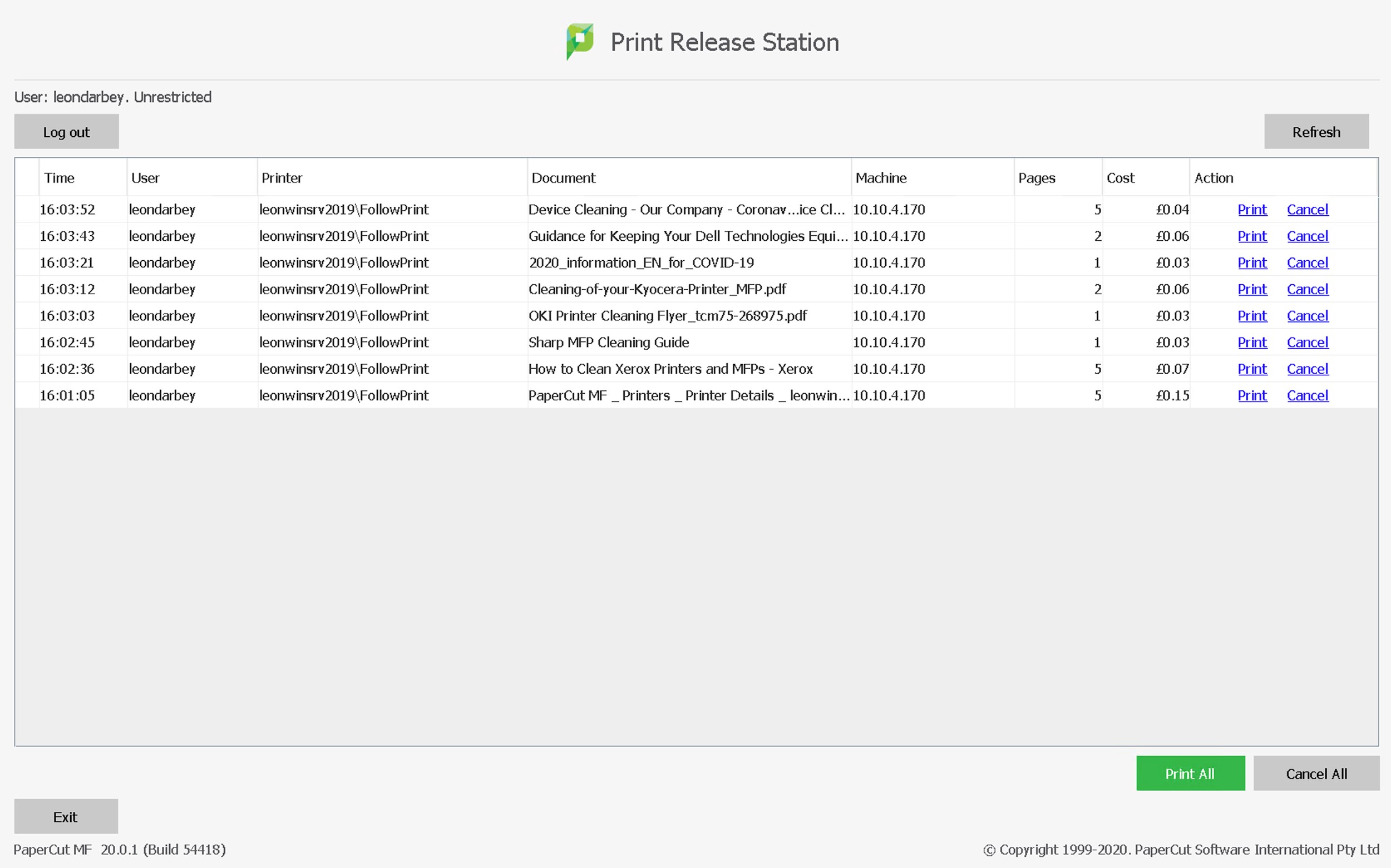 Touch-Free Secure Print Release | PaperCut