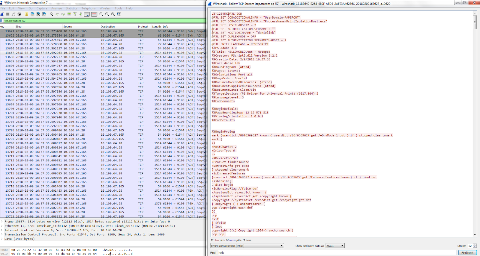 Using Wireshark to validate print traffic encryption | PaperCut